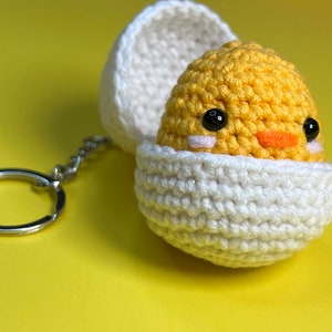 Crochet Chick Inside the Egg | Amigurumi Chicken Keychain | Pdf Pattern ...
