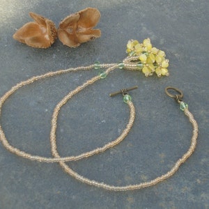 Primrose Posy Necklace, in Czech Seed Beads With Crystal Glass Round ...