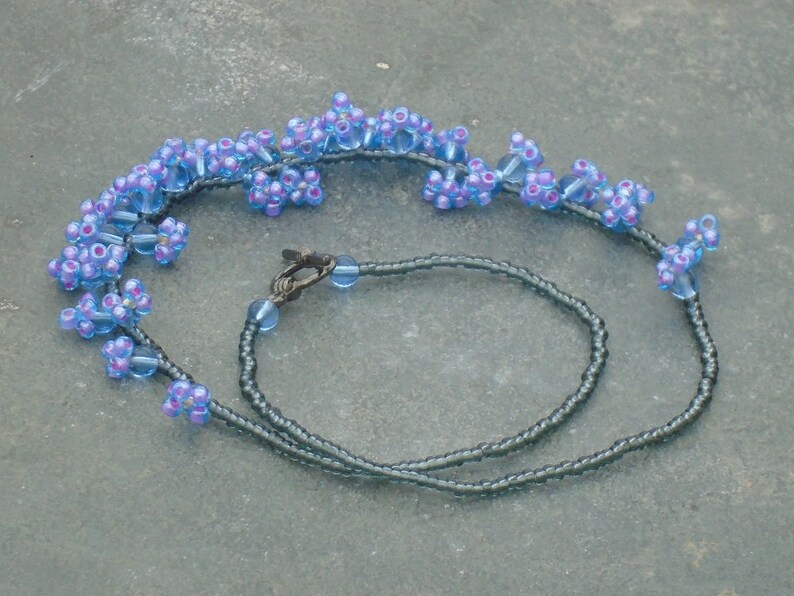 Forget Me Not Garland Necklace, Blue Flower Necklace, in Pale Blue ...