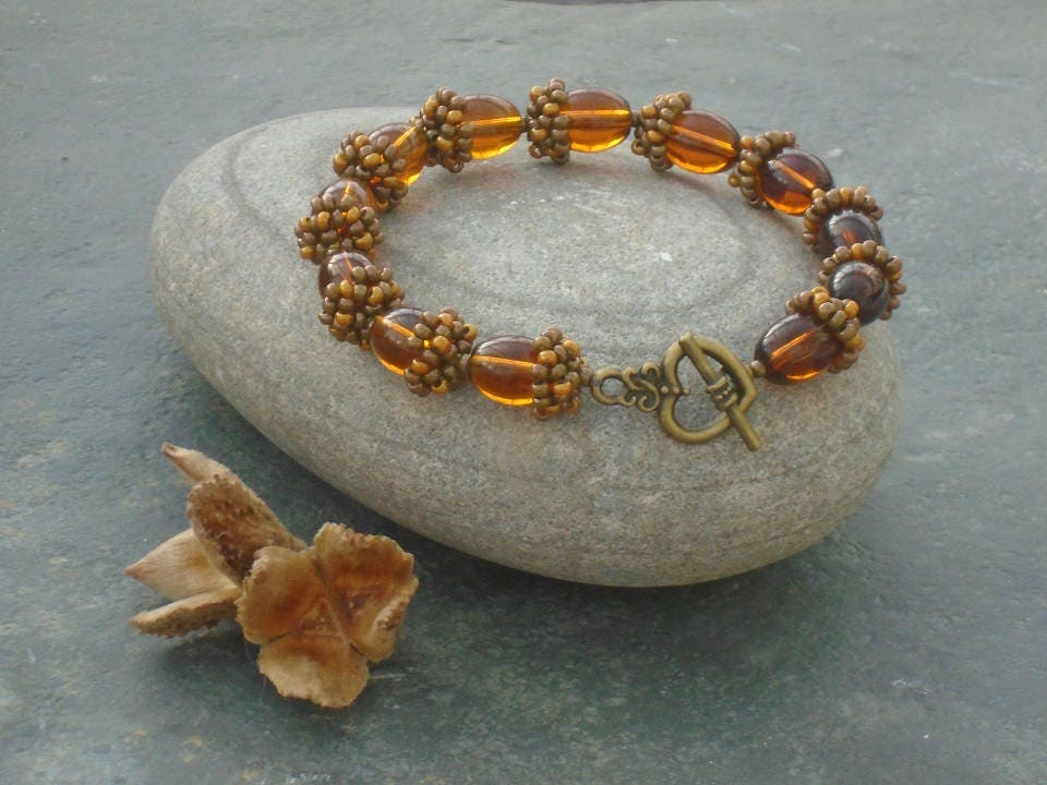 Autumn Acorns Bracelet, Brown Bead Bracelet, in Chocolate and Cinammon ...