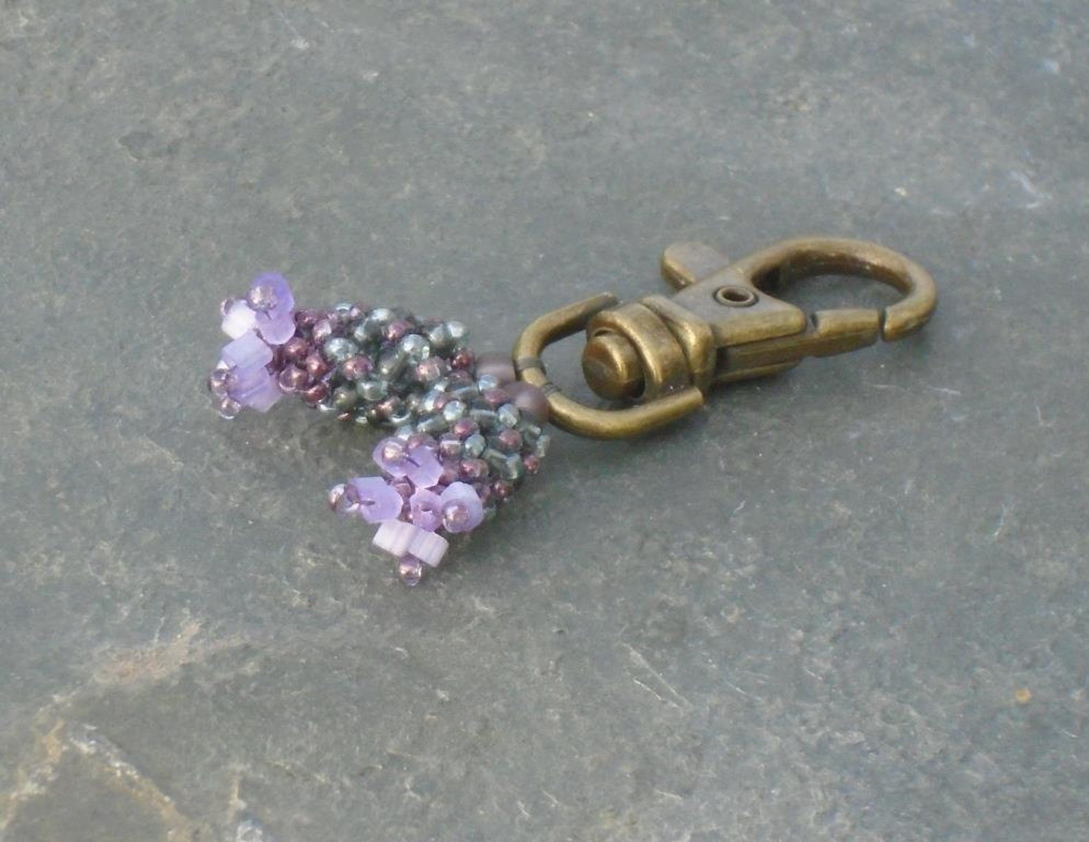 French Lavender Key Ring in Lavender Amethyst and Blue Green | Etsy UK