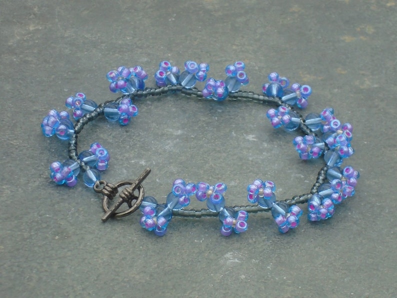 Forget Me Not Garland Bracelet, Blue Flower Bracelet, in Sapphire ...