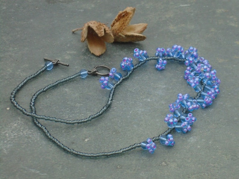 Forget Me Not Garland Necklace, Blue Flower Necklace, in Pale Blue ...