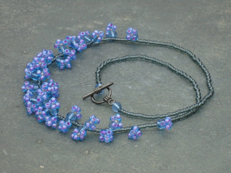 Forget Me Not Garland Necklace, Blue Flower Necklace, in Pale Blue ...
