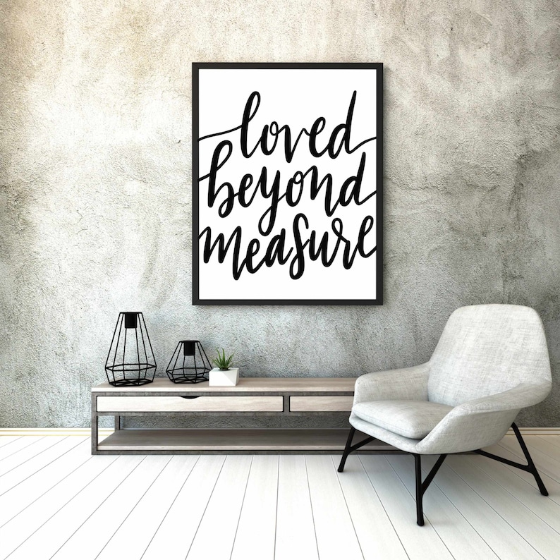 Loved Beyond Measure Poster, Printable Art, Kids Room Sign, Digital Art ...