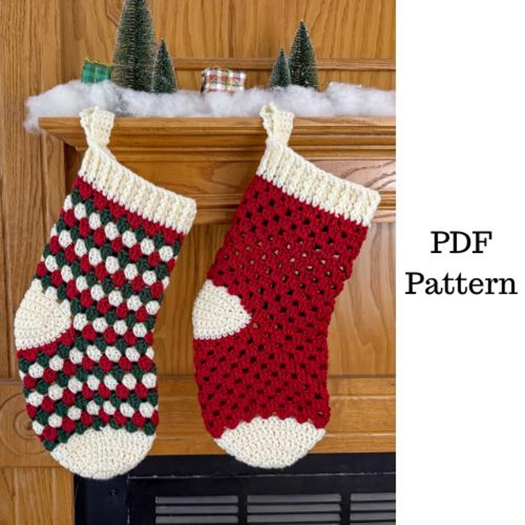 Granny Stripe Christmas Stocking Crochet Pattern, Stocking Pattern ...