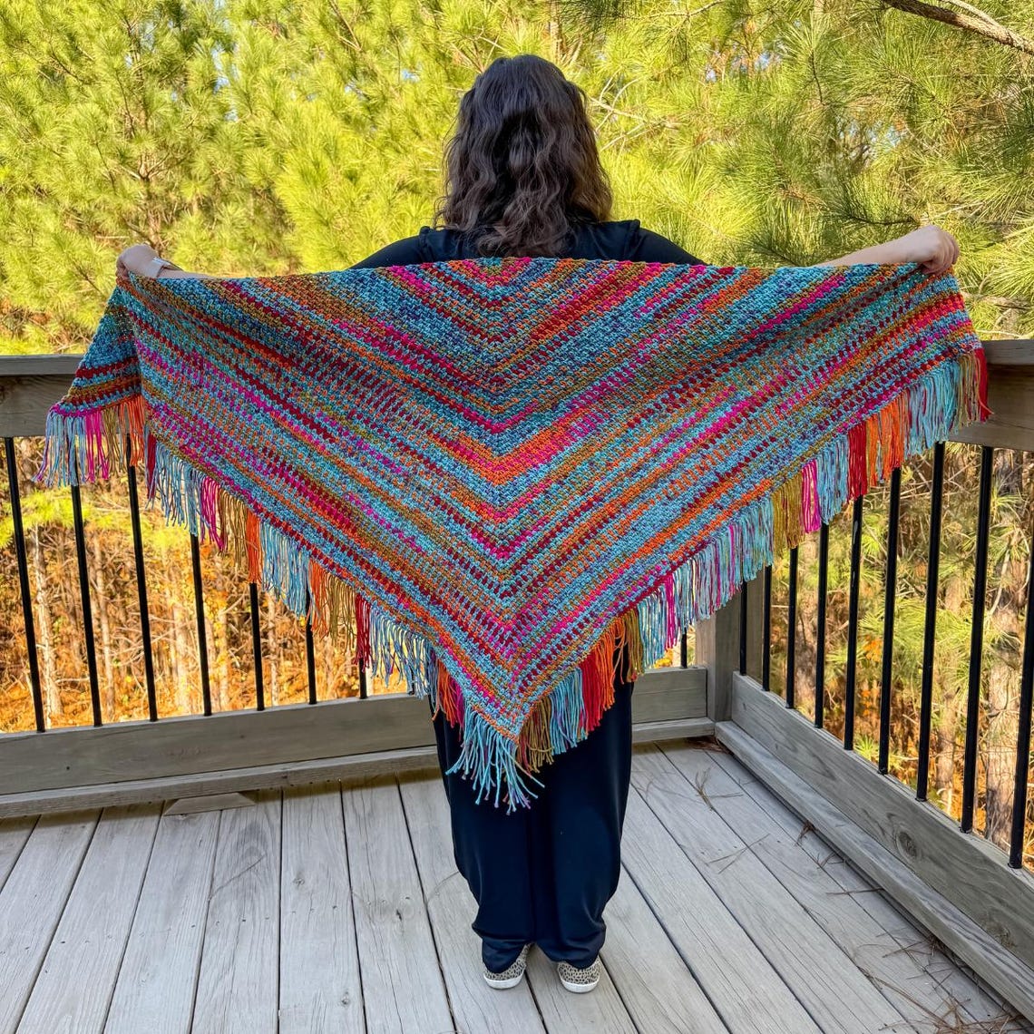 Easy Triangle Shawl Crochet Pattern, Shawl Crochet PDF Pattern ...
