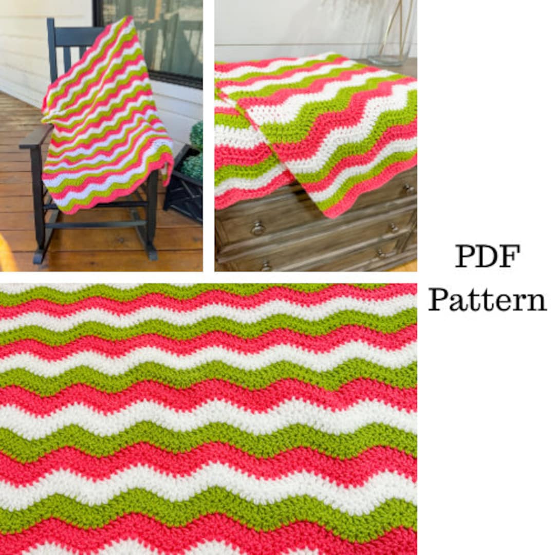 Easy Ripple Baby Blanket Crochet Pattern, Ripple Stitch Baby Blanket ...