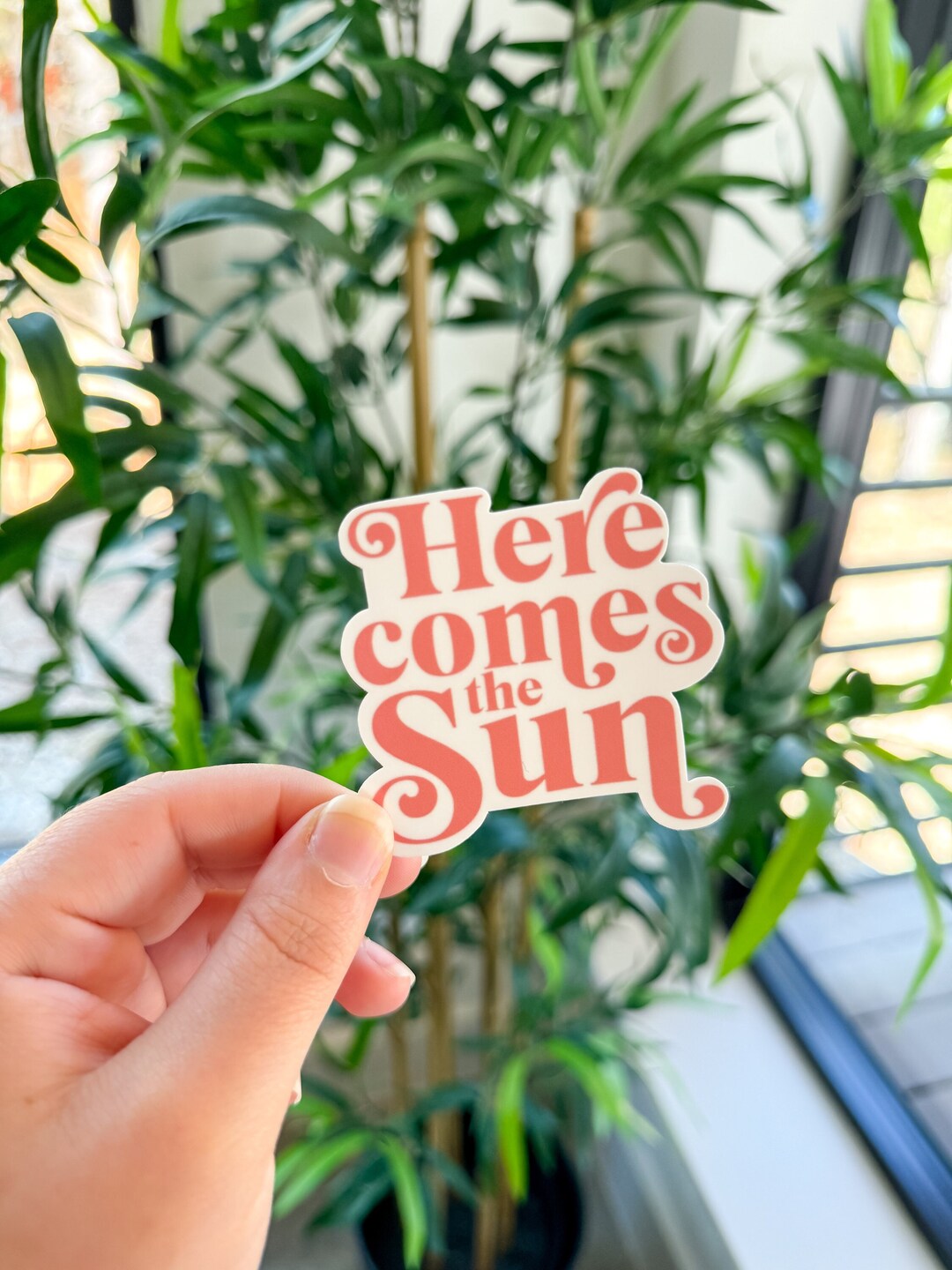 Here Comes the Sun Sticker, Sun Sticker, Summer Sticker, Sunshine ...