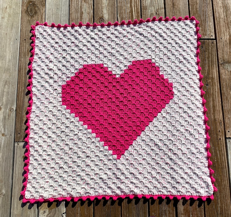 Heart Graphghan Crochet Pattern Graphghan Crochet Pattern - Etsy