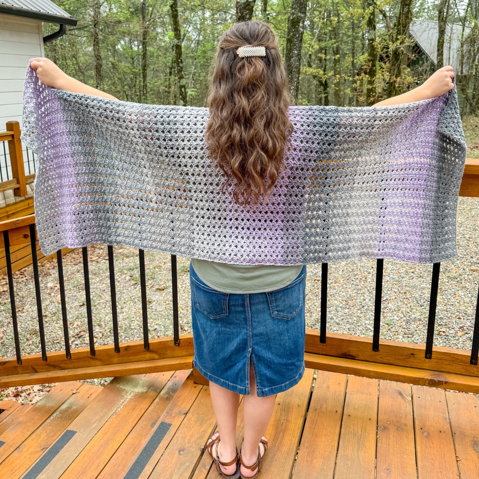 Easy Rectangle Shawl Crochet Pattern, Beginner Crochet, Crochet PDF ...