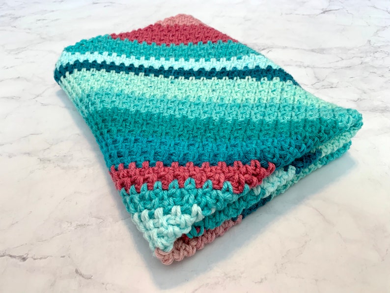 C2C Moss Stitch Blanket Crochet Pattern Just My Stripe - Etsy