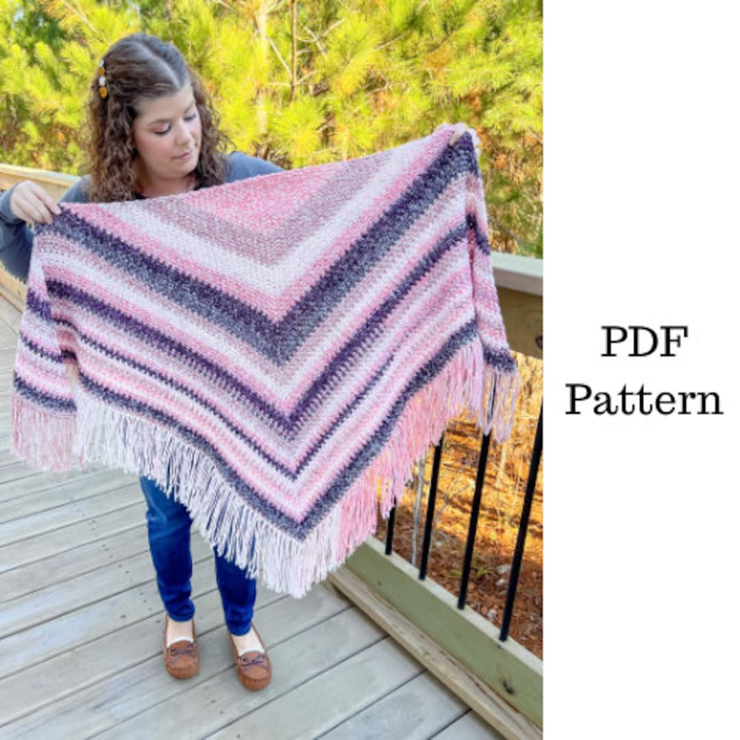 Easy Shawl Crochet Pattern, Shawl Crochet PDF Pattern, Downloadable PDF ...