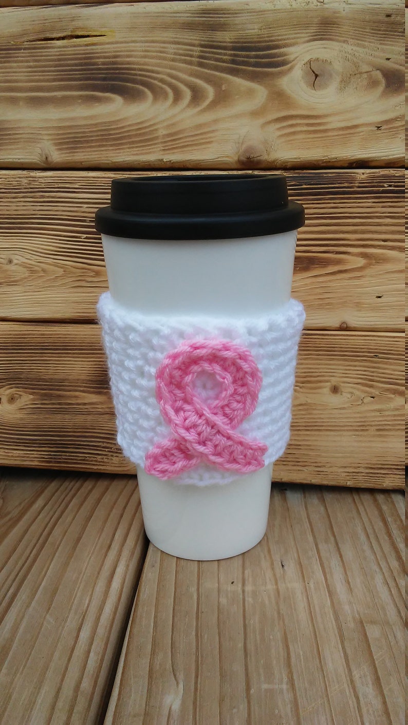 Breast Cancer Awareness Cup Cozy Crochet Pattern, Crochet PDF Pattern ...