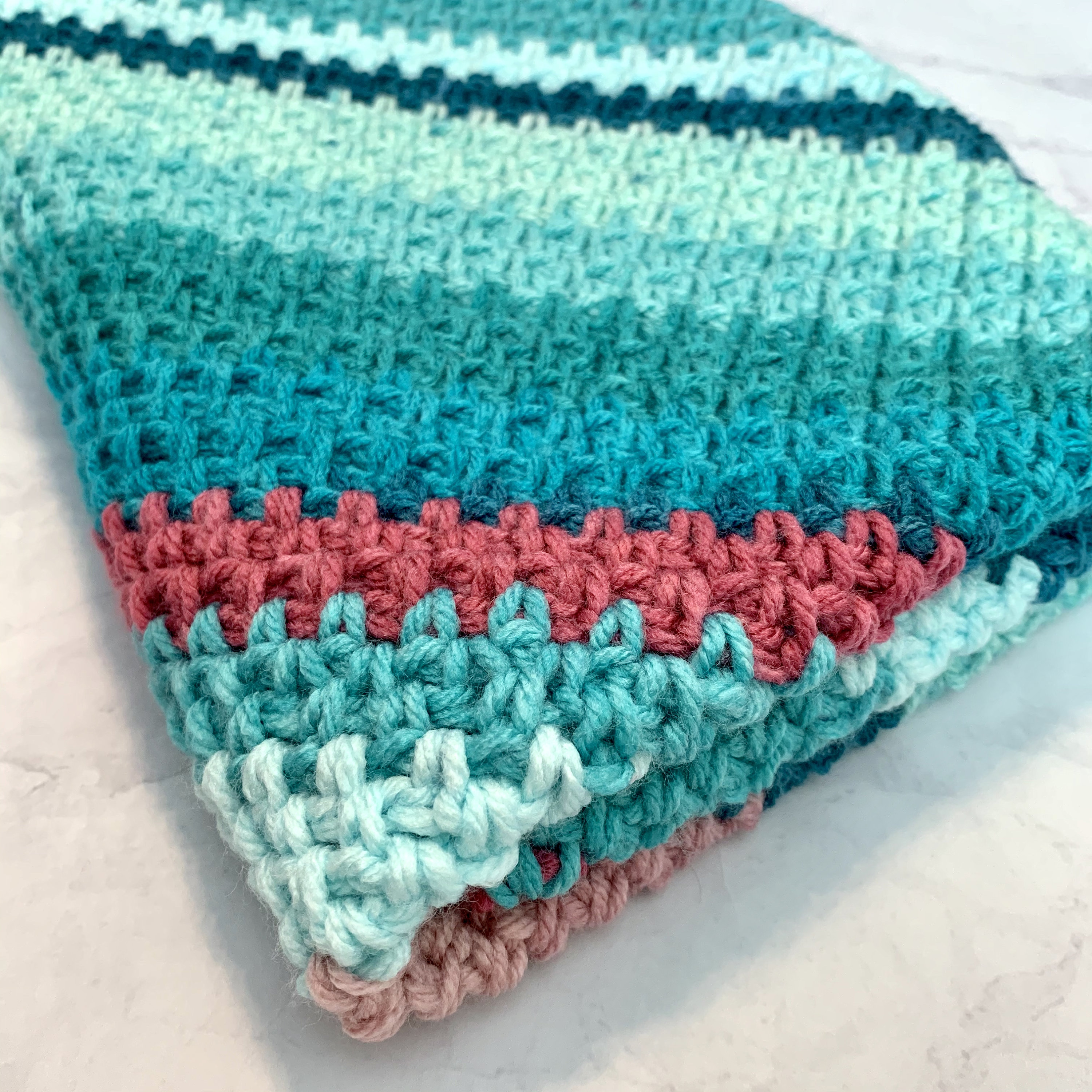 C2C Moss Stitch Blanket Crochet Pattern Just My Stripe - Etsy