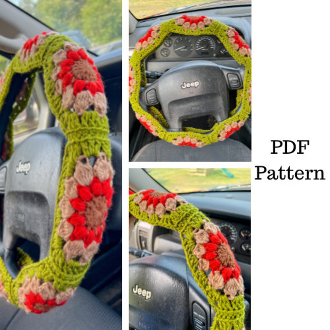 Retro Steering Wheel Cover Crochet Pattern, Steering Wheel Cover ...