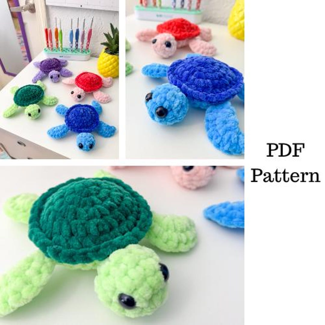No Sew Mini Turtle Crochet Pattern, No Sew Crochet Pattern, Crochet ...