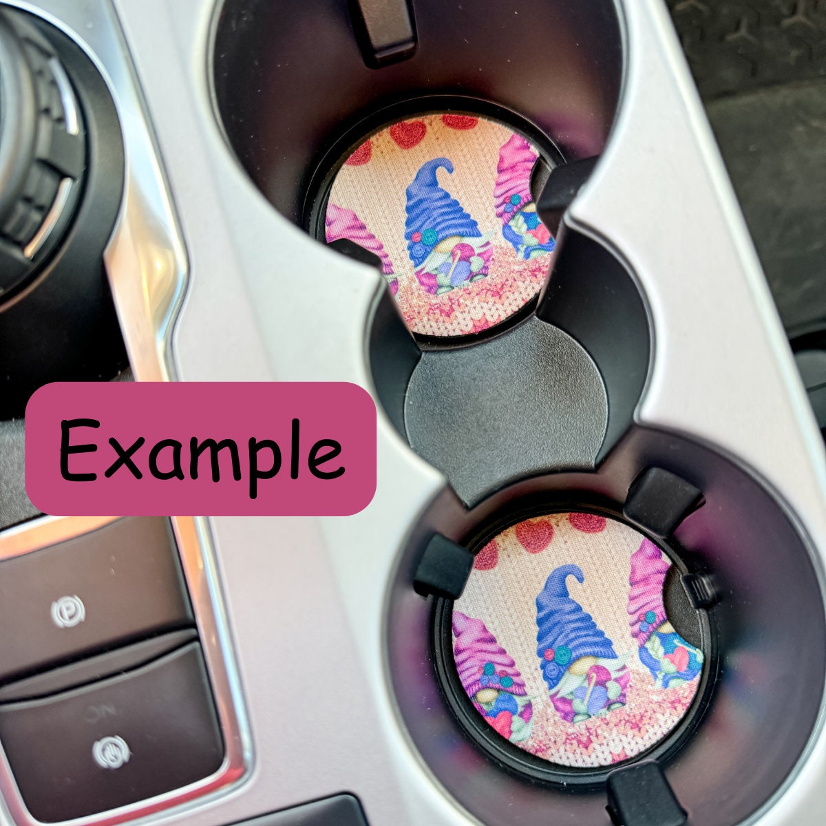 Daisy Car Coasters, Flower Car Coasters, Car Accessories, Set of 2 Car ...