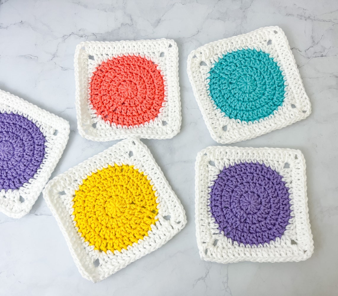 Circle Granny Square Crochet Pattern, Granny Square Pattern, Crochet ...