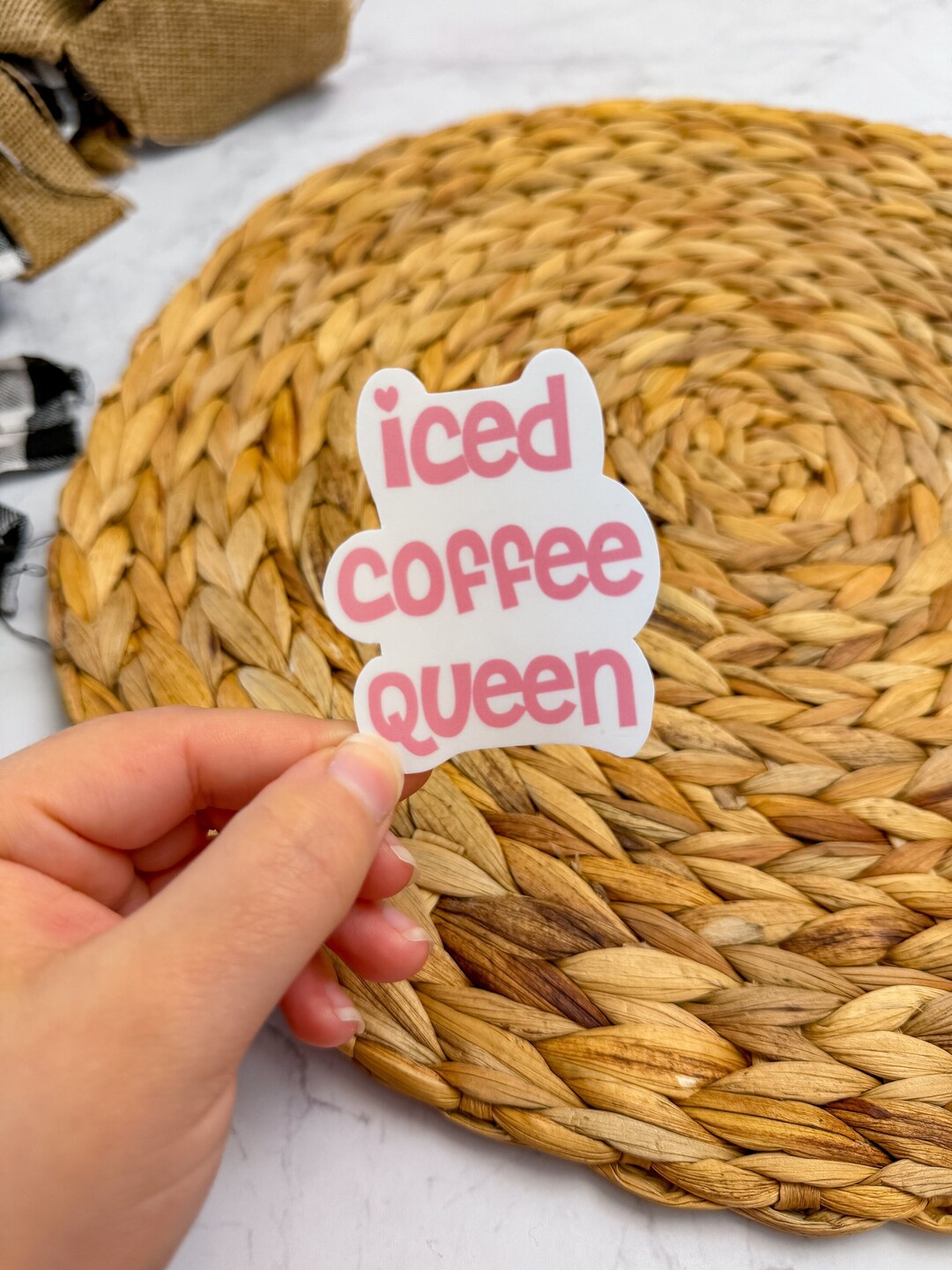 Iced Coffee Queen Sticker, Iced Coffee Sticker, Coffee Lover Sticker ...