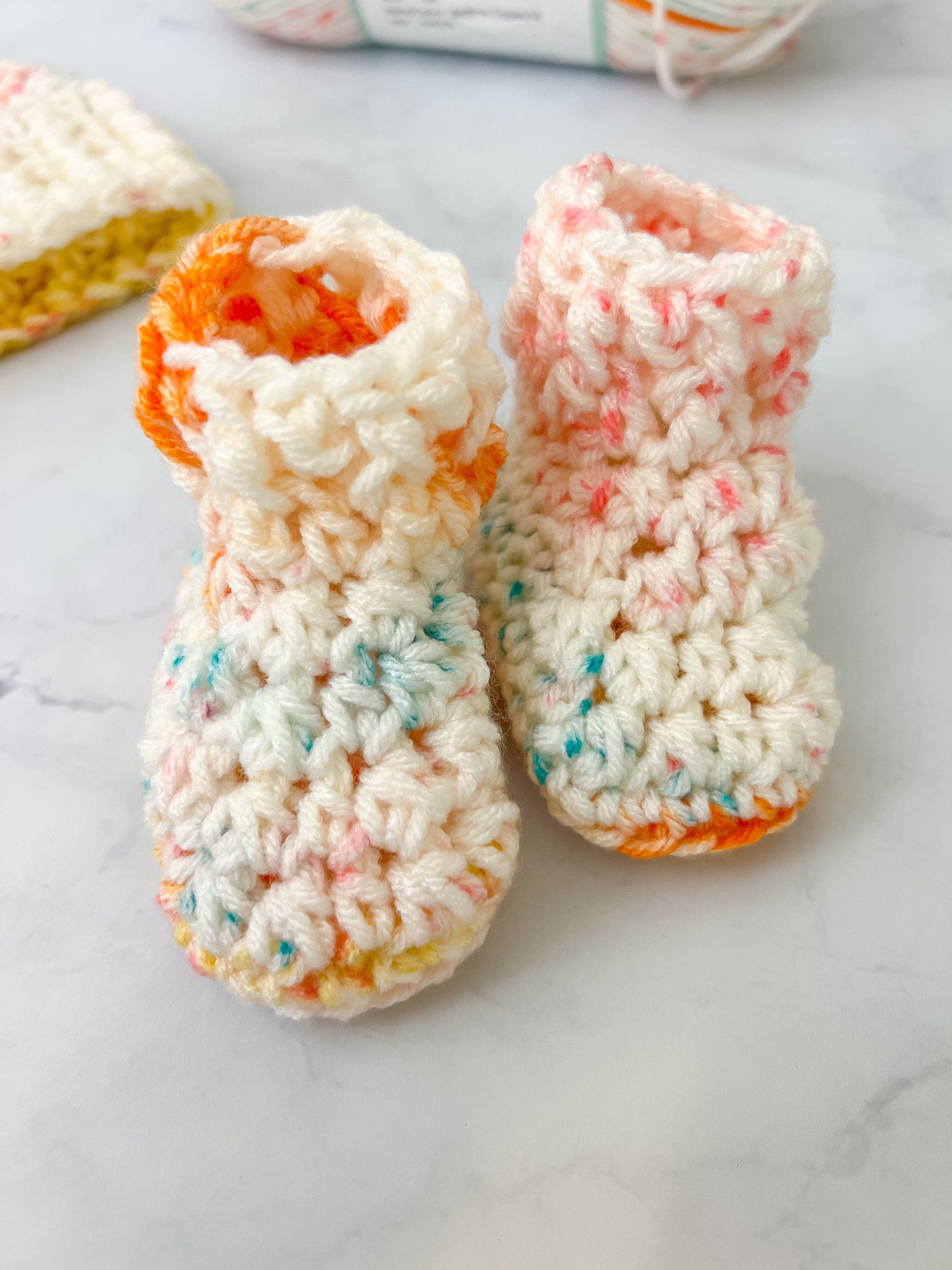 Newborn Hat and Booties Crochet Pattern, Baby Set Pattern, Crochet PDF ...