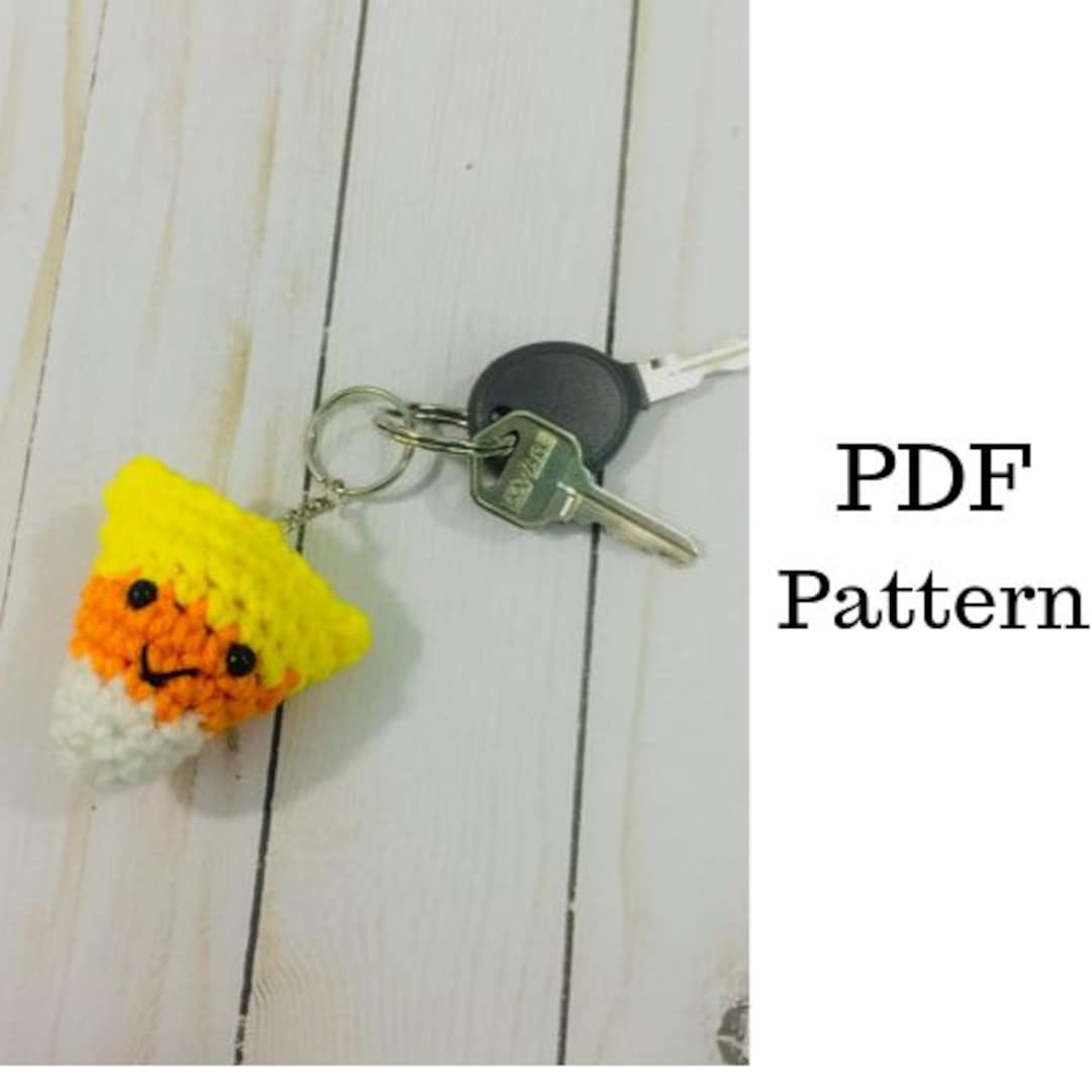 Candy Corn Keychain Crochet Pattern, Crochet PDF Pattern, Keychain ...