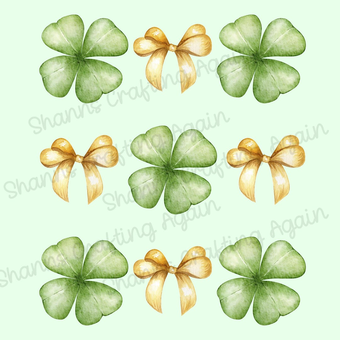 Clover and Bows PNG, Clipart, Graphic - Etsy