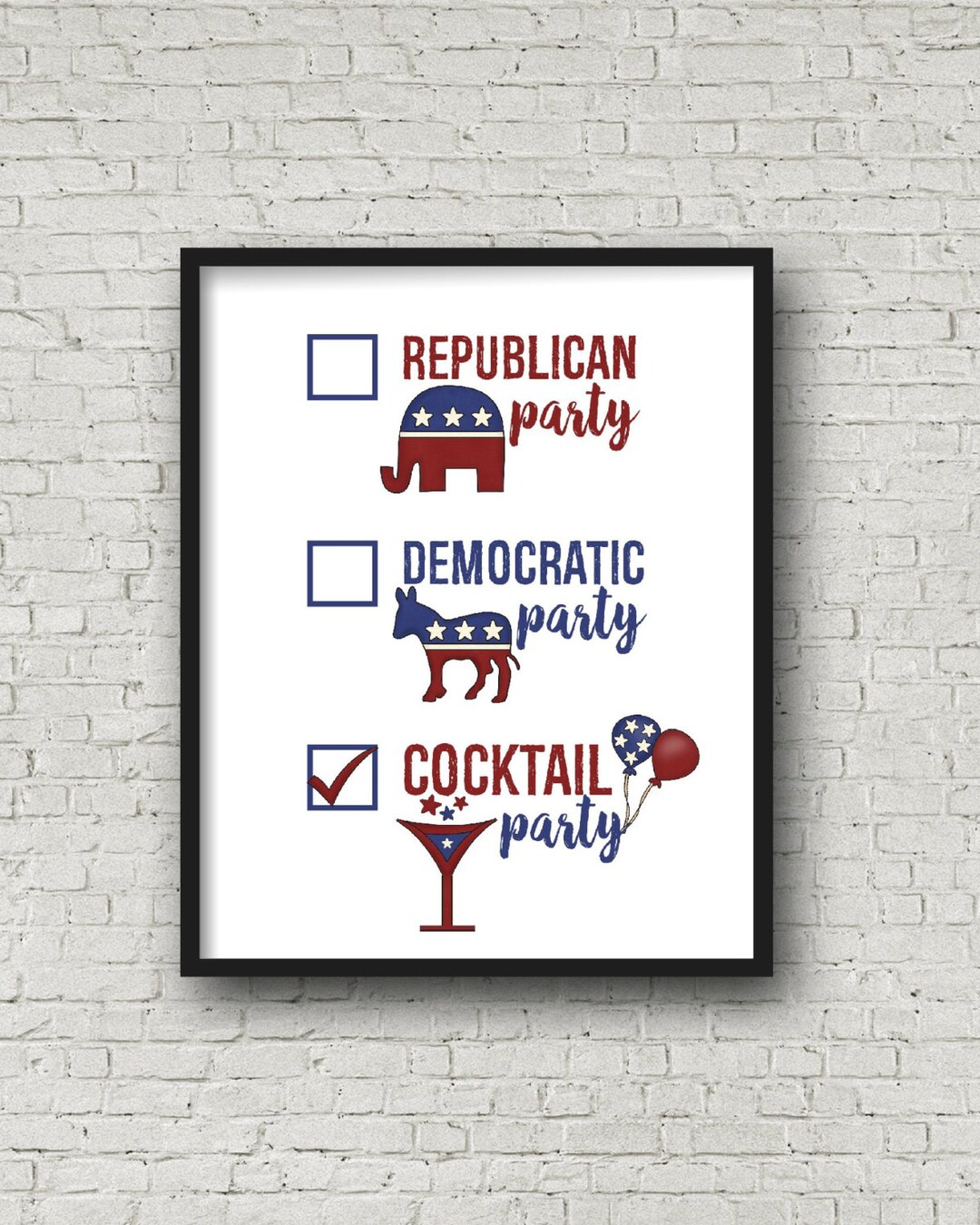 Presidential Election Humor, Printable Wall Art, Political Parties - Etsy