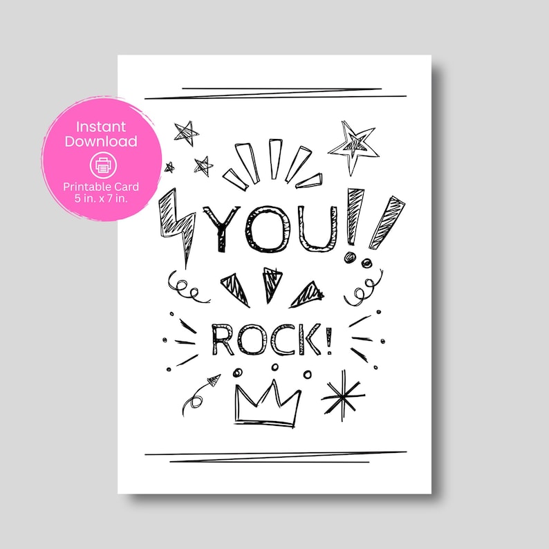 You Rock! Printable Card | Congratulations & Encouragement for ...