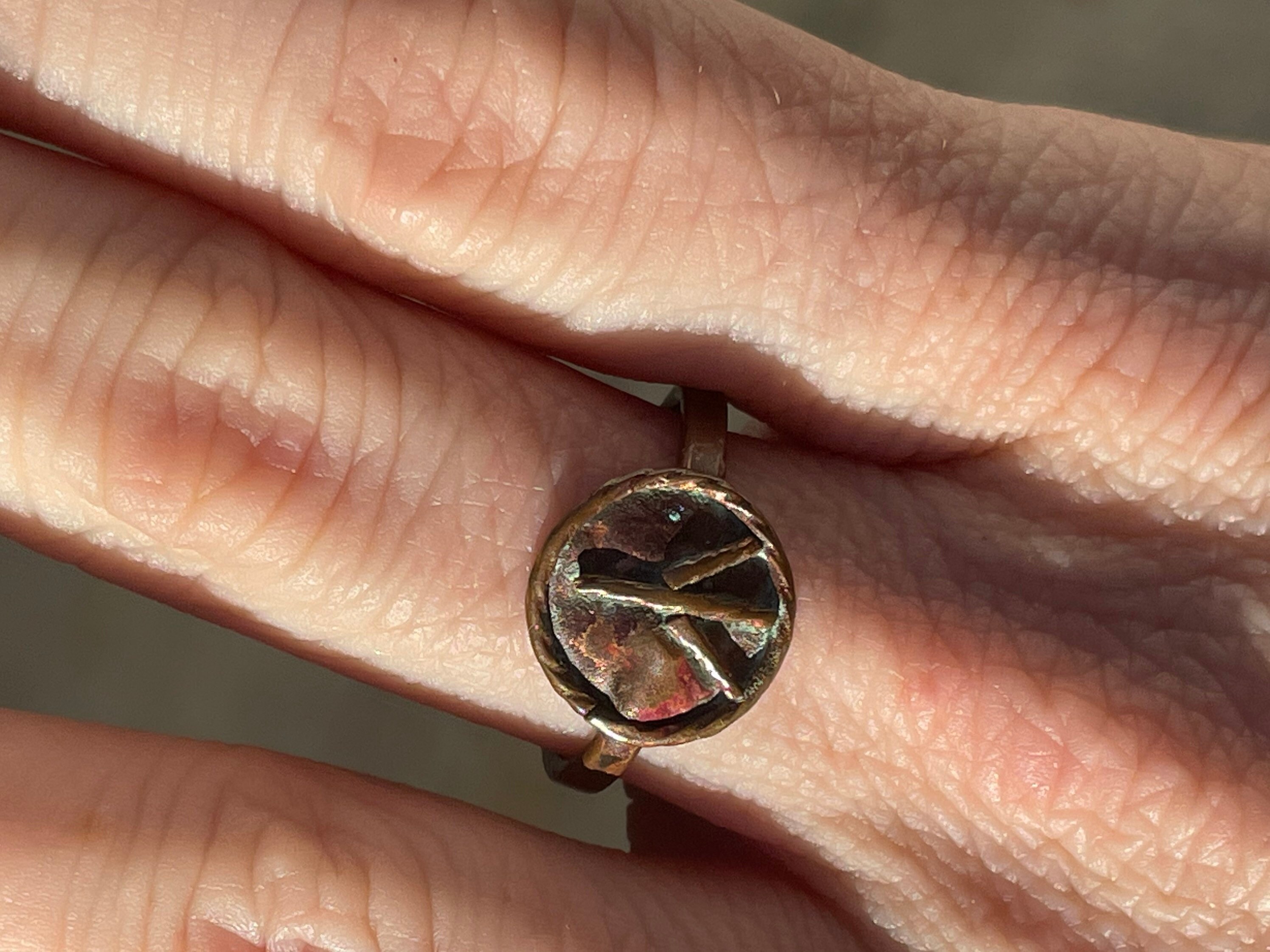 Copper Peace Sign Ring - Etsy