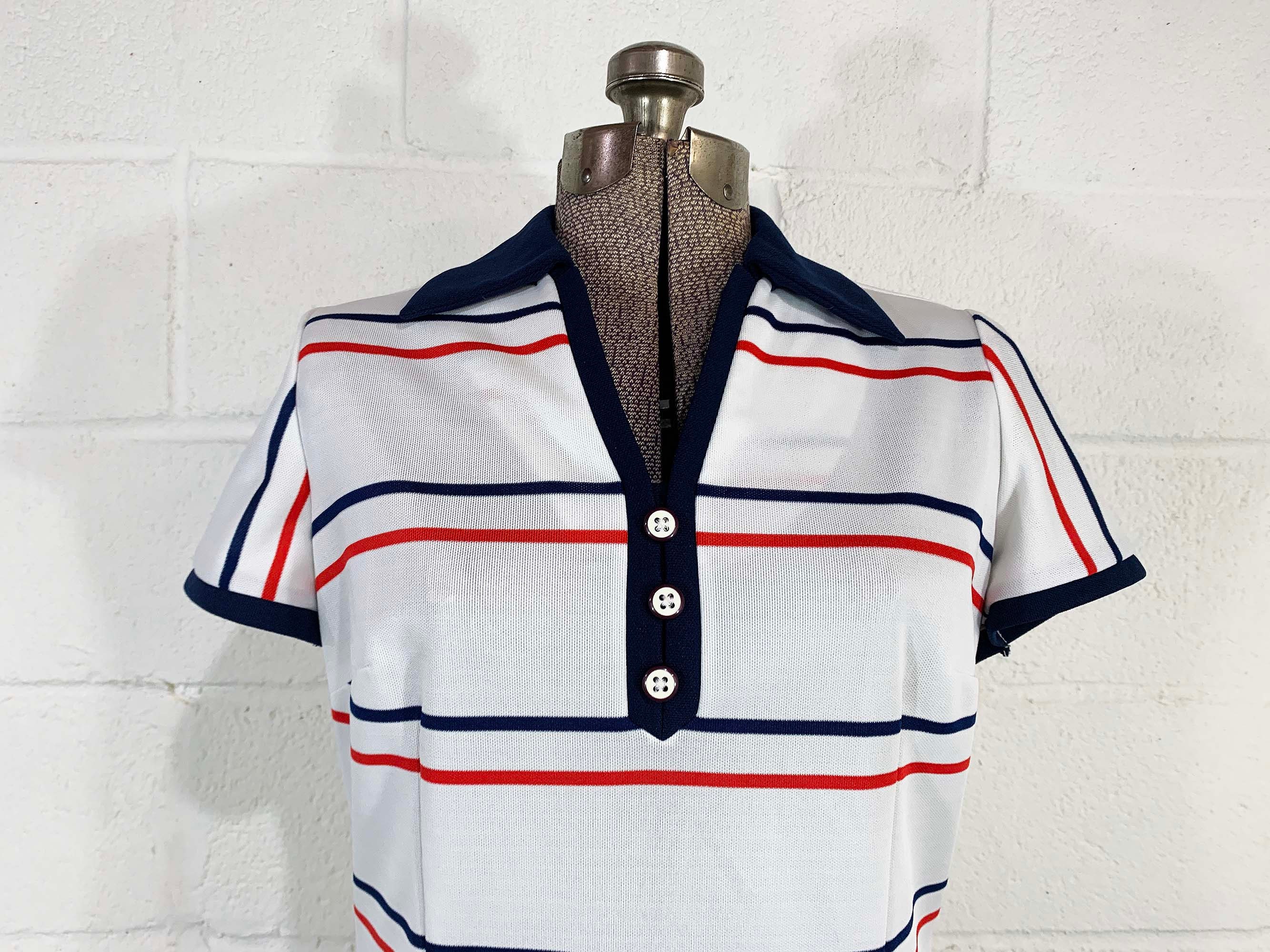 Vintage Striped Mod Dress Red White Blue Shift Scooter Short - Etsy