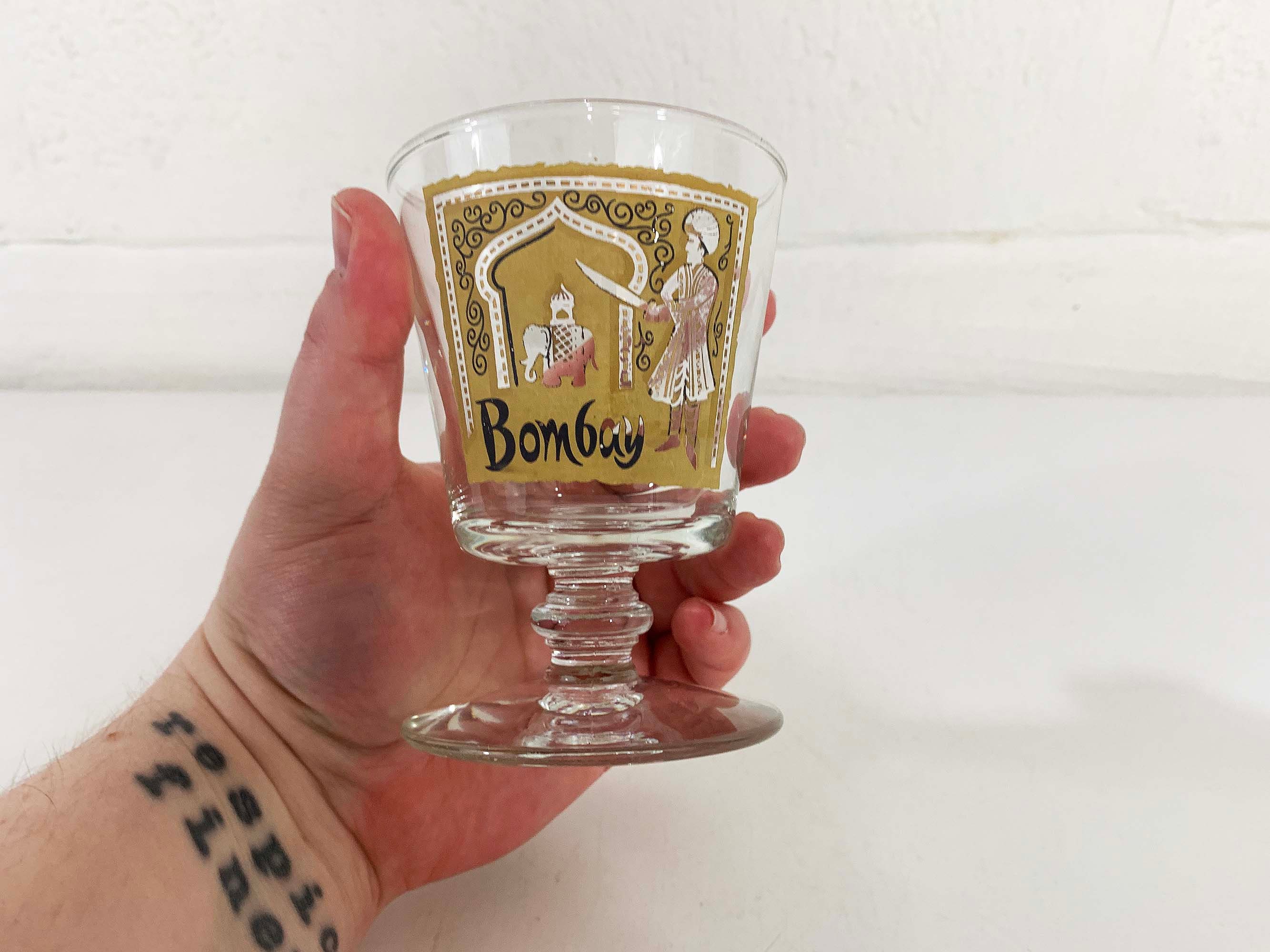 Vintage Libbey TWA Destination Cities Coupe Glass Mumbai Bombay Indian ...