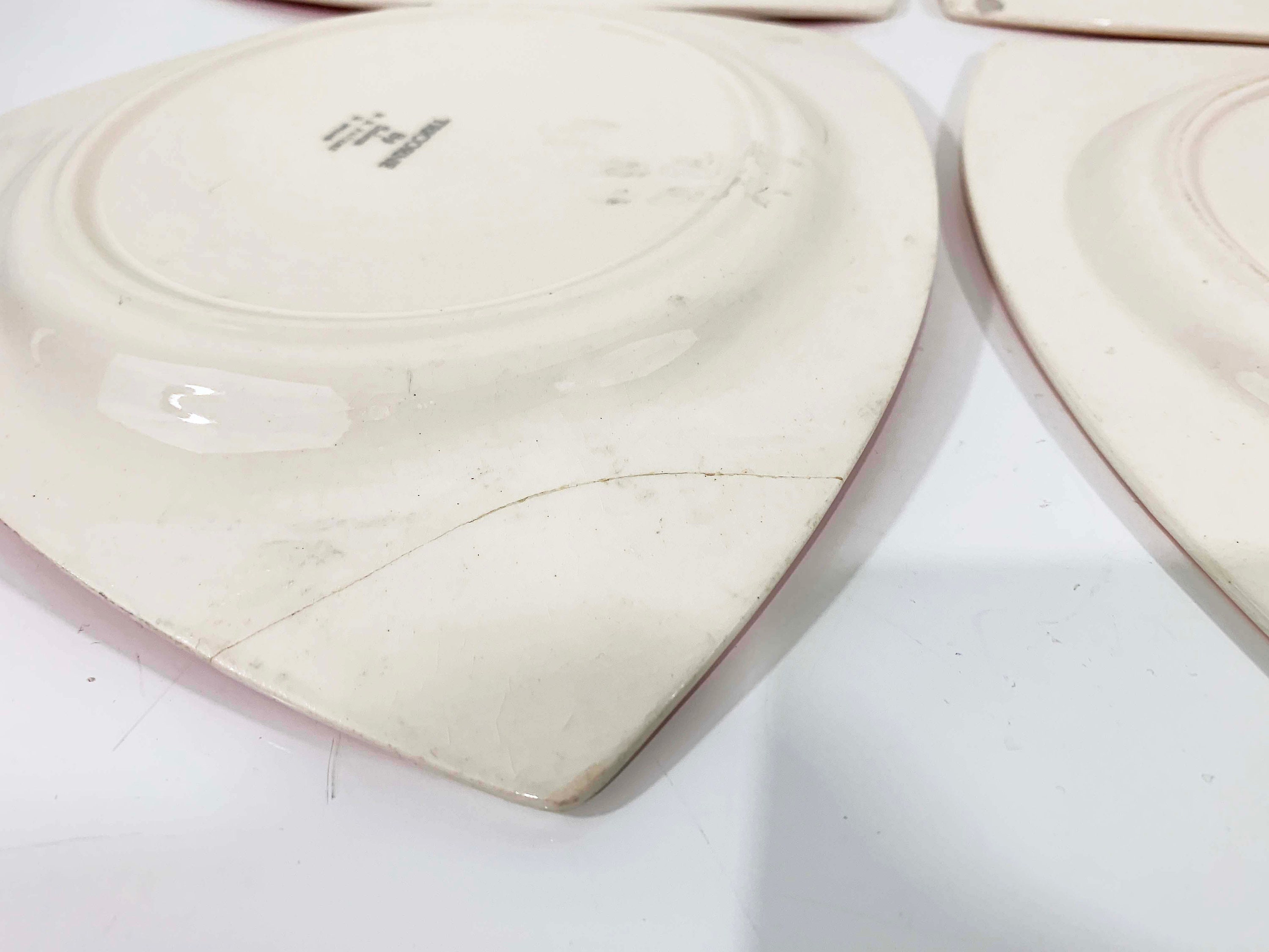 Vintage Salem Tricorne China Set of Four Dinner Plates Atomic Art Deco ...