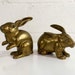 Vintage Brass Bunny Pair Rabbit Mid-century Hollywood Regency Bunnies ...