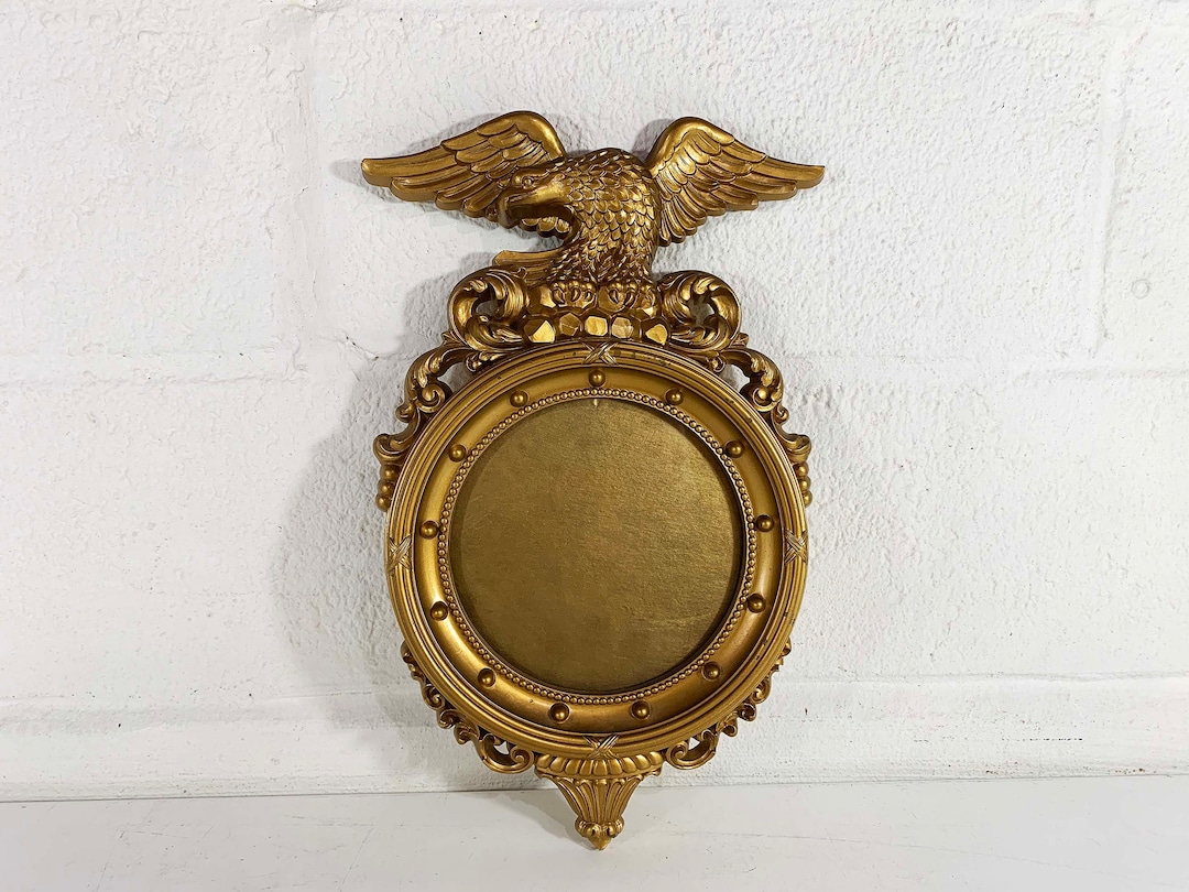 Vintage Syroco Eagle Porthole Frame Glass Man Cave Rustic Mantique ...