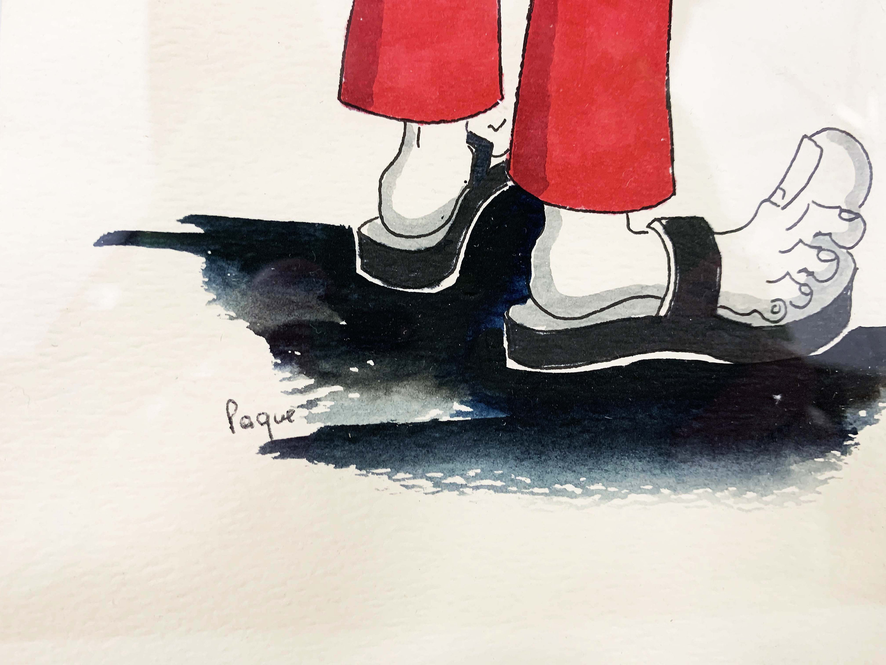 Vintage Beatnik Watercolor Art 1960s 60s Painted Canada Artist Paque ...