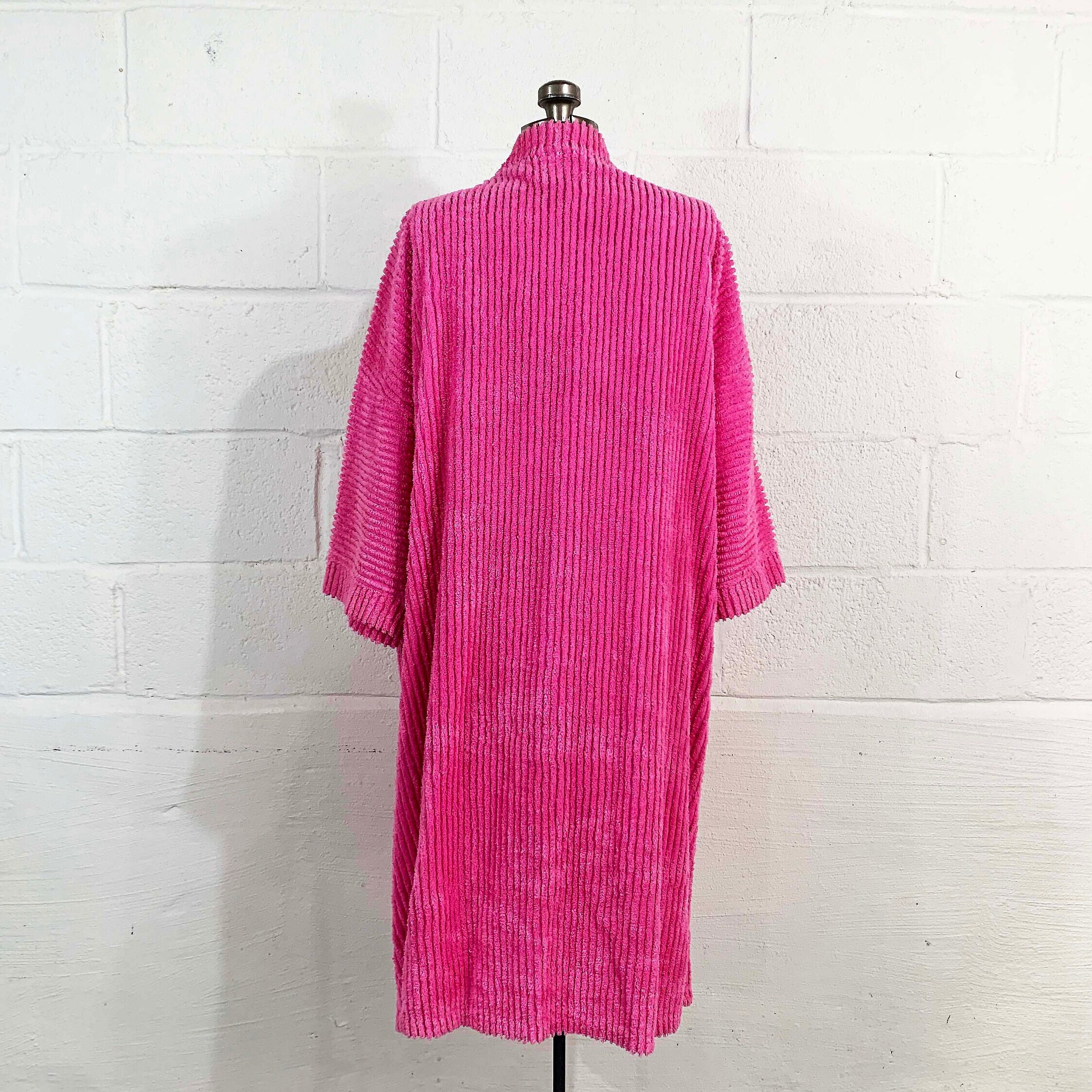 Vintage Chenille Robe Plush Bathrobe Bath Suzy Velvet Open Front Kimono ...