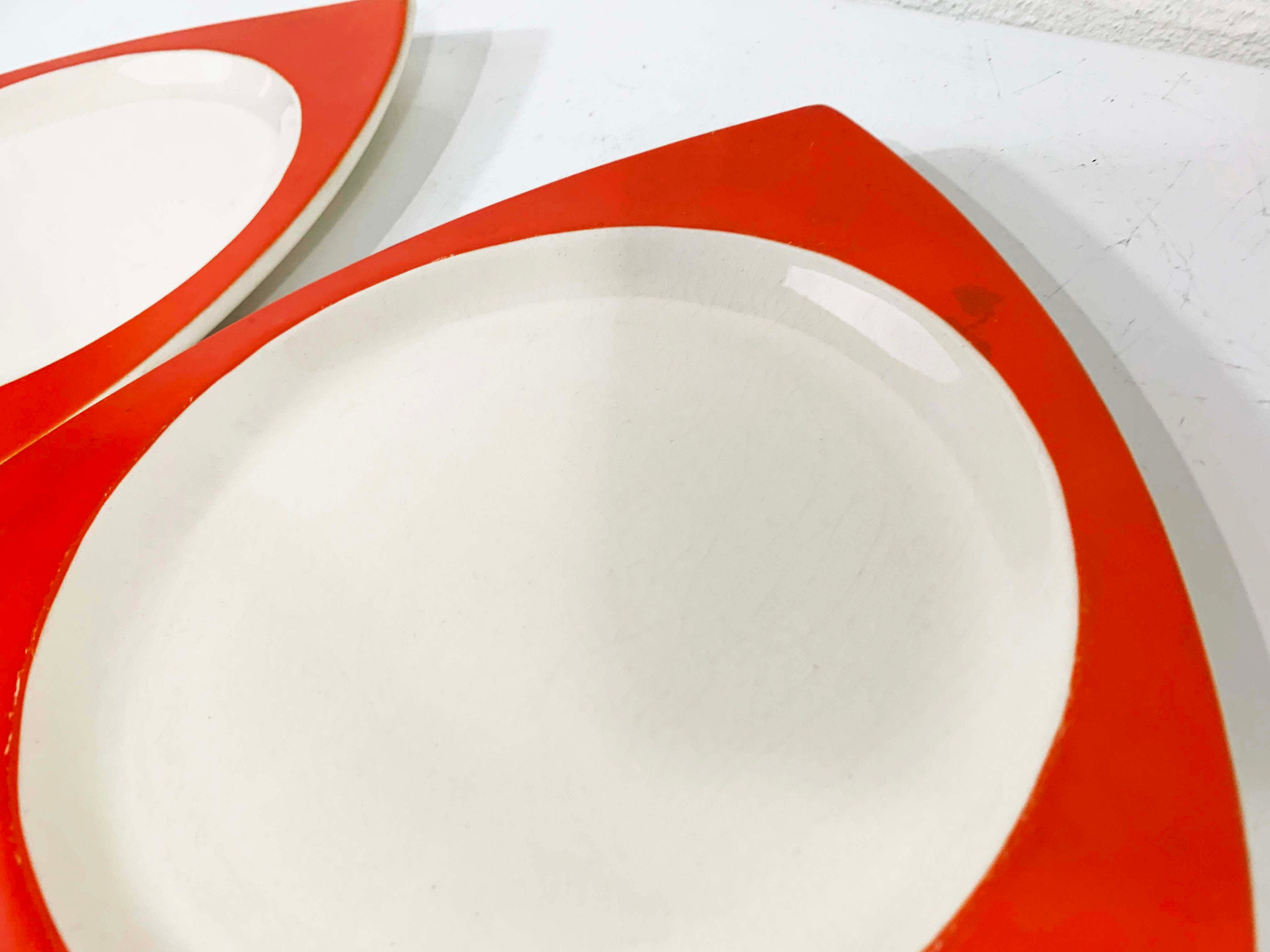 Vintage Salem Tricorne China Set of Four Dinner Plates Atomic Art Deco ...