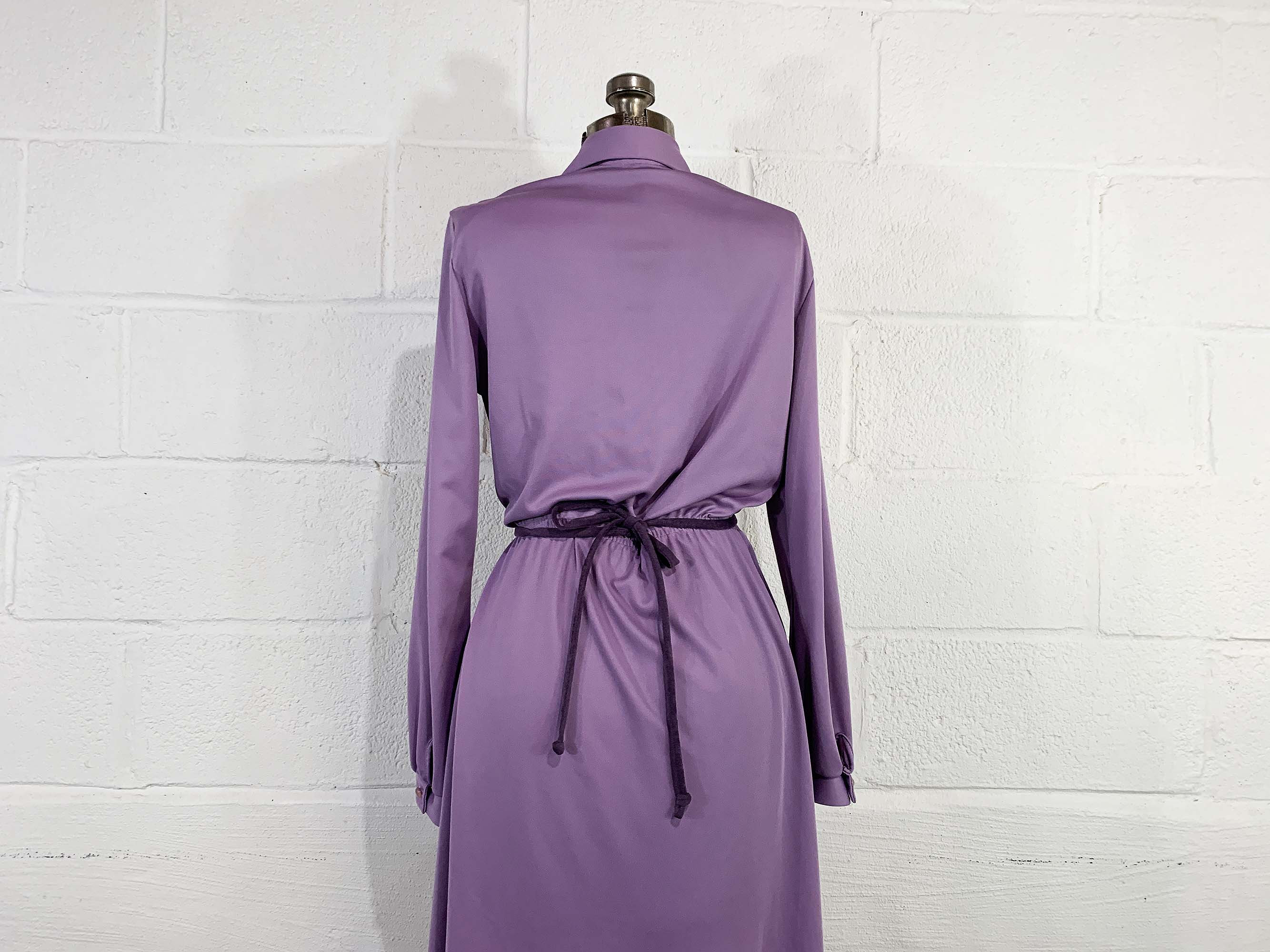 Vintage Pastel Purple Dress Midi Long Sleeve Blousy Peasant Sleeves ...
