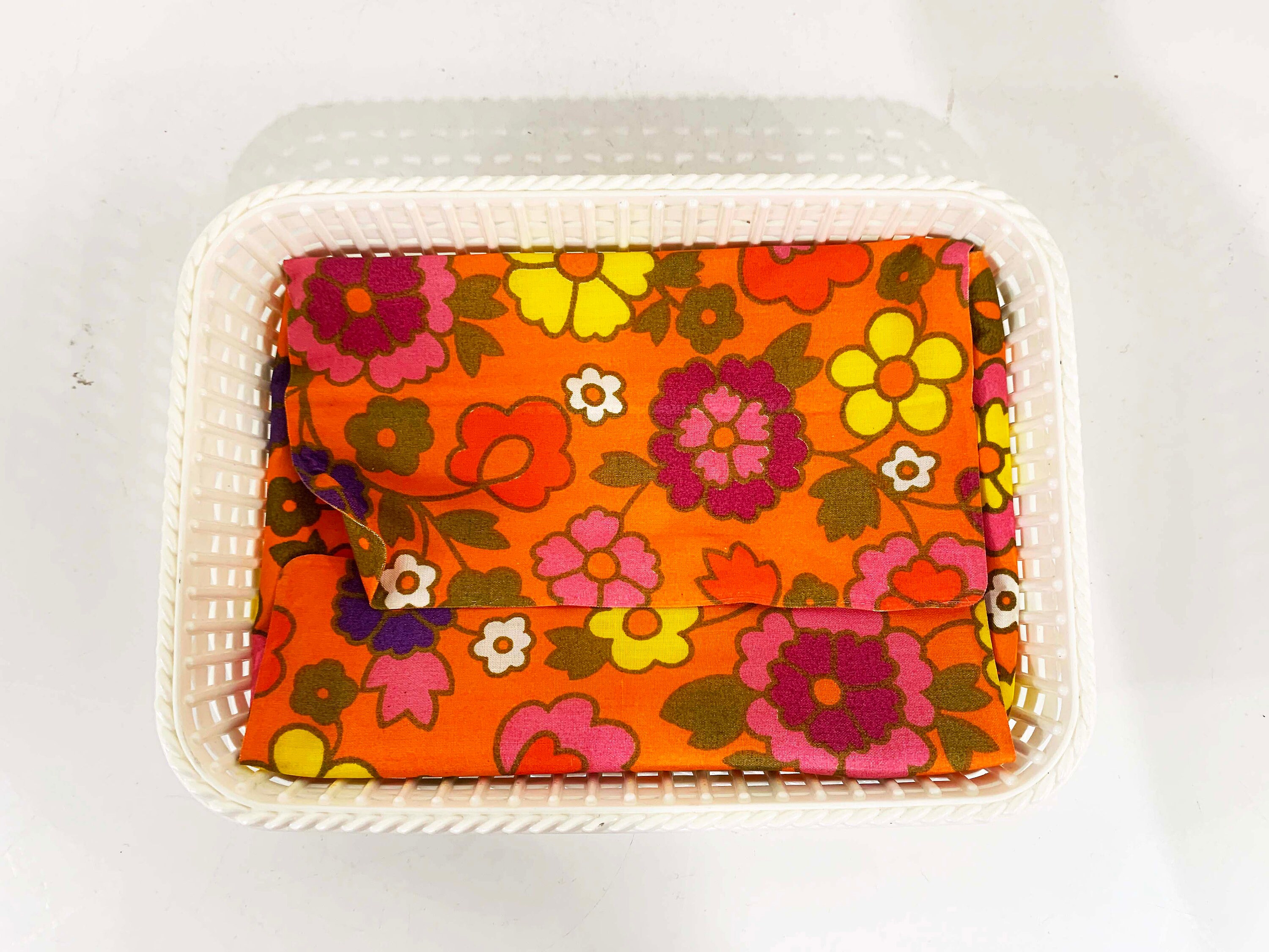 Vintage Groovy Flower Power Bread Basket Plastic Warmer Retro Storage ...