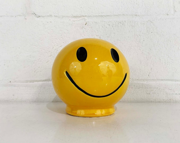 Vintage Mccoy Smiley Face Coin Bank Kitsch Kitschy Smile Happy Yellow ...