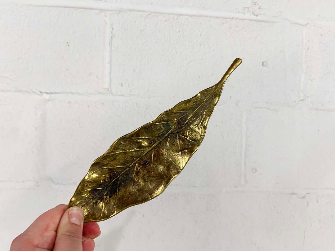 Vintage Brass Tobacco Leaf Dish Virginia Metalcrafters Waynesboro VA ...