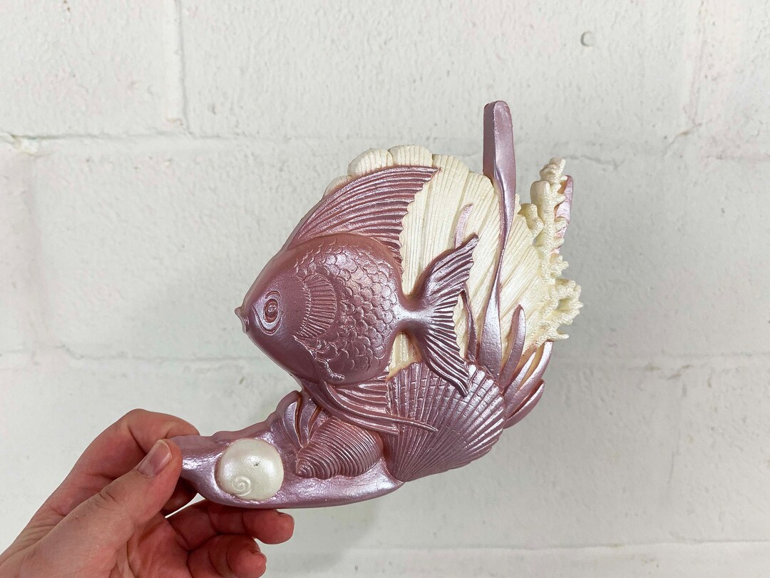 Vintage Fish Wall Hanging Burwood Plastic Plaques White Bathroom Kid's ...