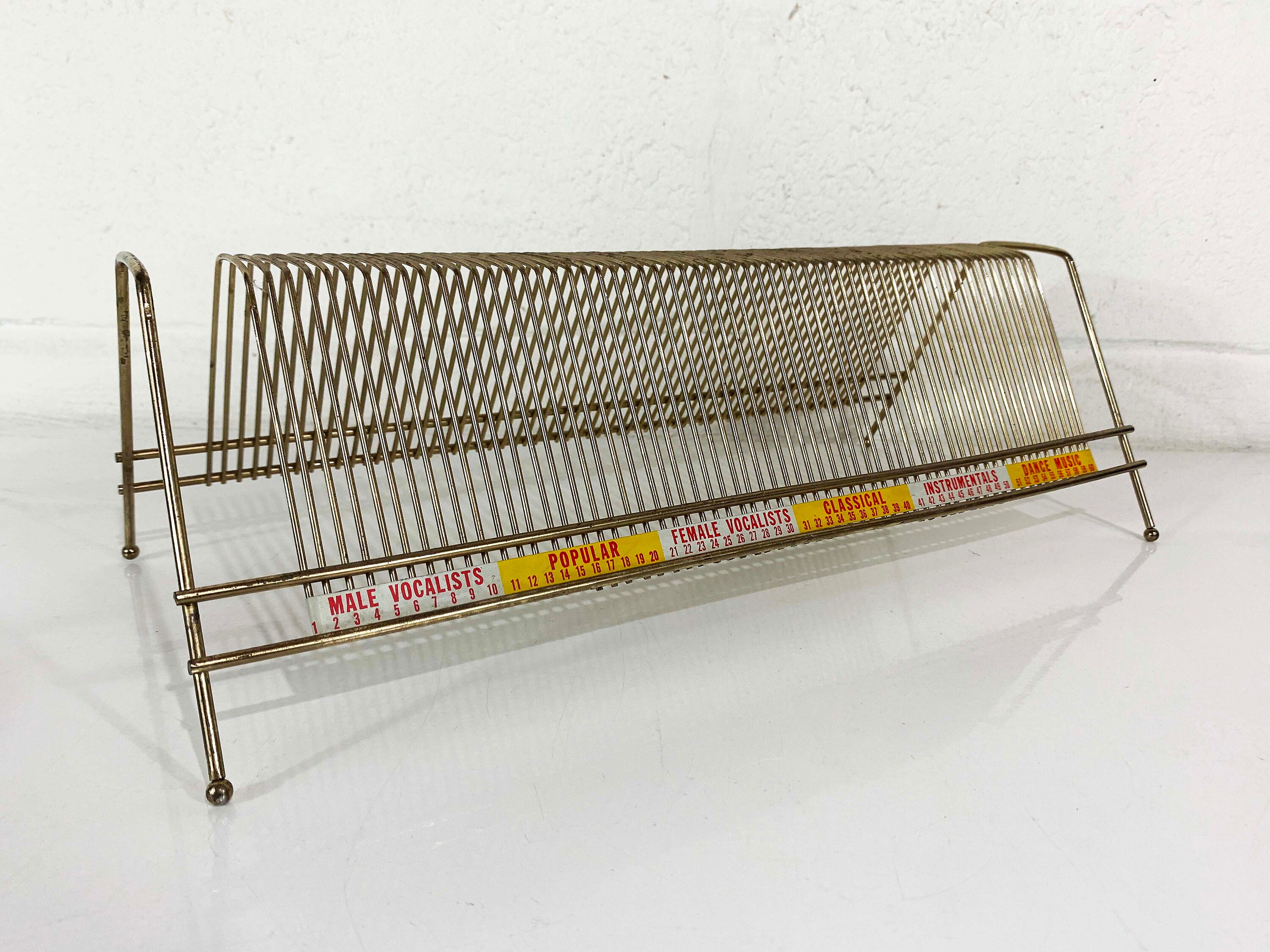 Vintage Record Stand 45 45RPM 7 Inch Holder MCM Storage Mid-Century ...