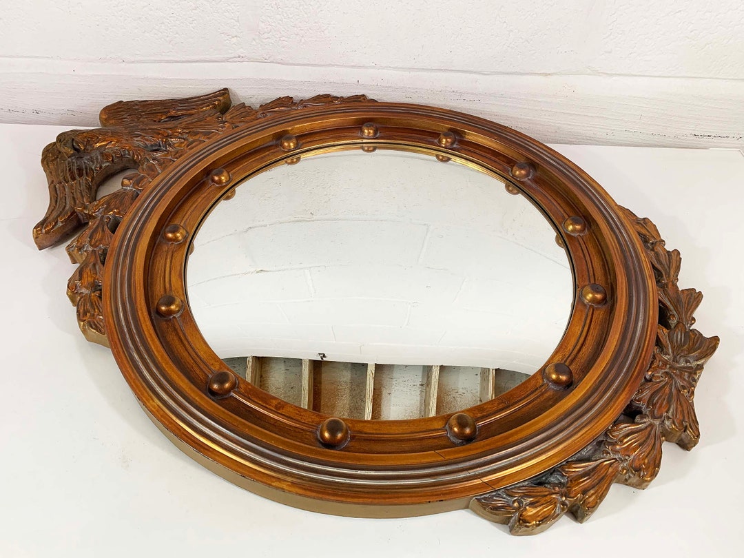Vintage Large Federal Eagle Mirror Bullseye Round Circle Porthole Mid ...