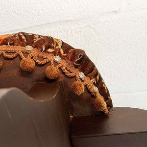 Vintage Turtle Footstool Ottoman Retro Mid-century 1970s 70s Floral ...