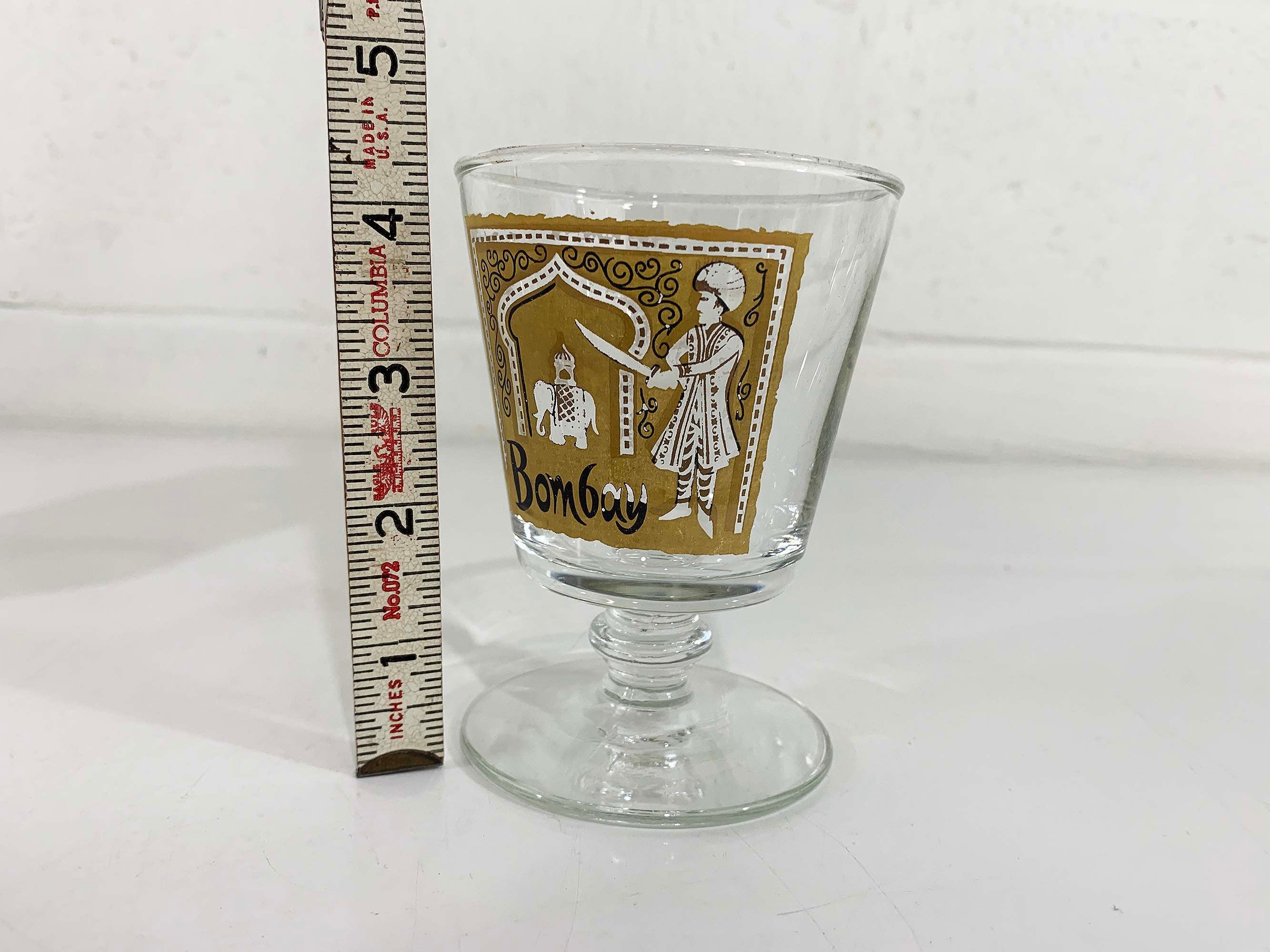 Vintage Libbey TWA Destination Cities Coupe Glass Mumbai Bombay Indian ...