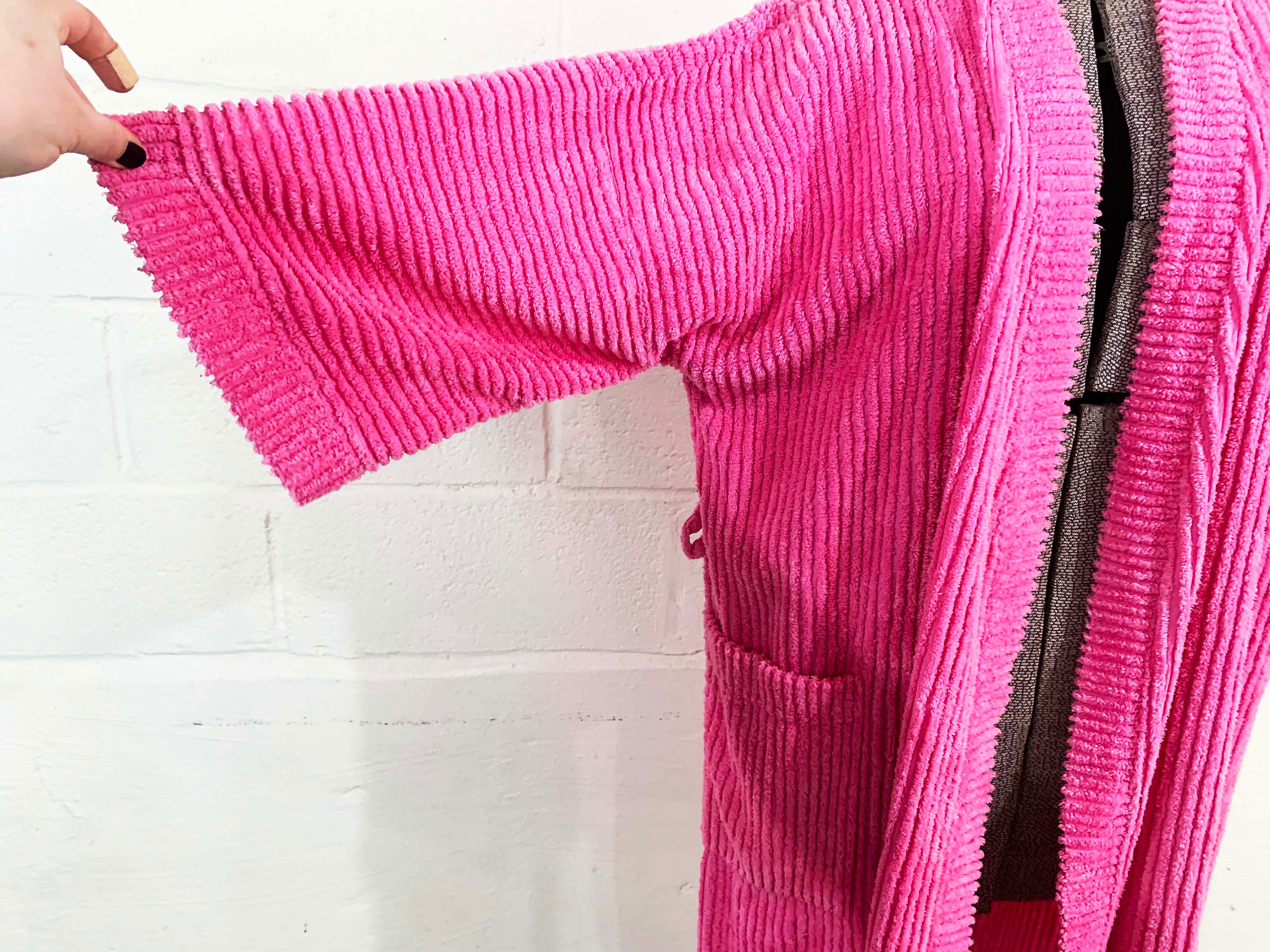 Vintage Chenille Robe Plush Bathrobe Bath Suzy Velvet Open Front Kimono ...