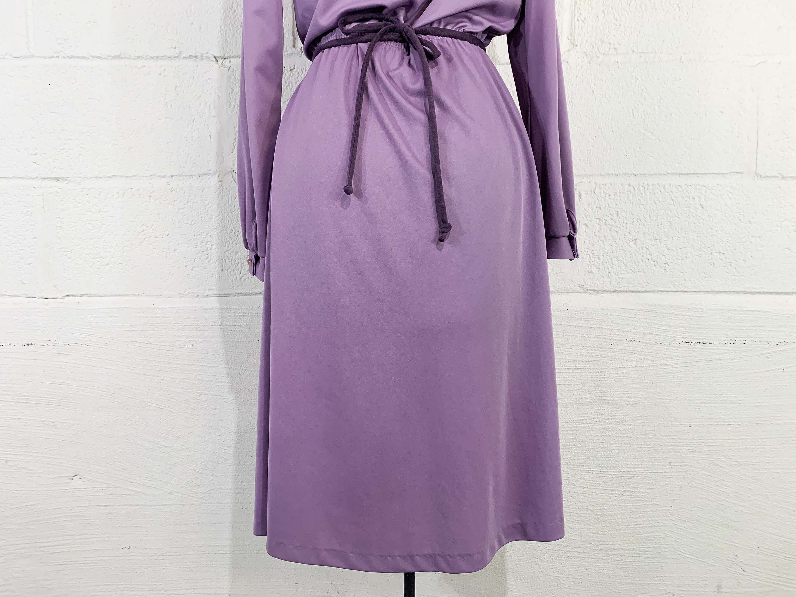 Vintage Pastel Purple Dress Midi Long Sleeve Blousy Peasant Sleeves ...