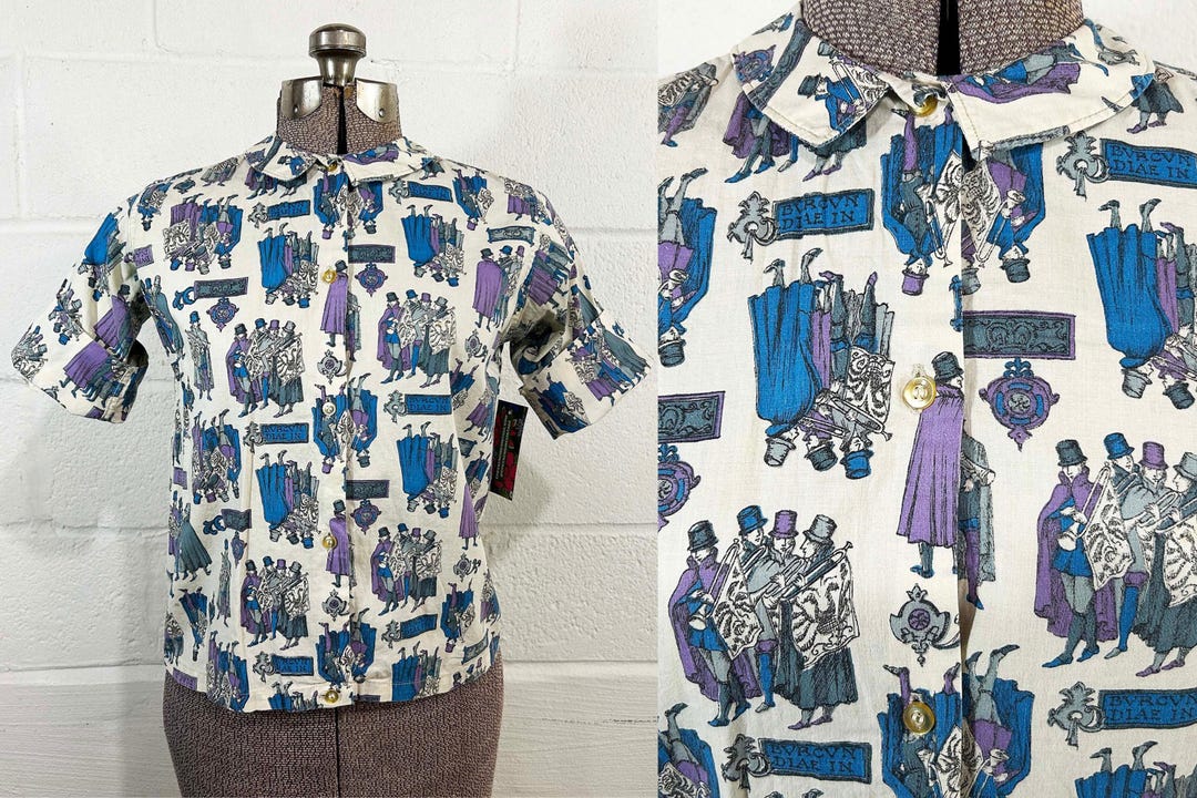 Vintage Mr. Leonard Button-up Shirt: Victorian Musician Print, 1960s ...